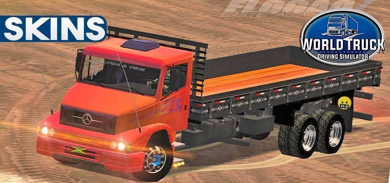 Skins Mercedes Benz 1620 Vermelho Com Faixas | Rodrigo Games