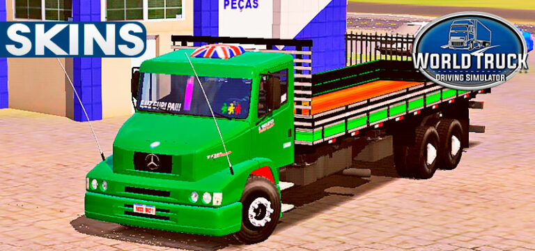 Skins Mercedes Benz 1620 Verde Qualificado Verdureiro Com Rodas Pretas | Rodrigo Games
